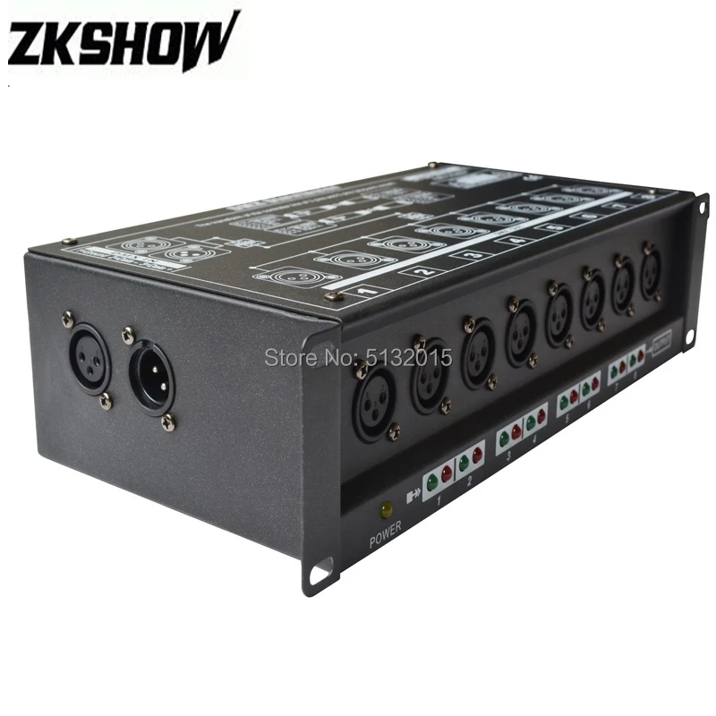 Eight-Way-DMX-Distributor-With-One-Input-XLR-Pin3-Pro-Stage-Lighting ...