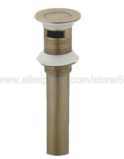 Antique Brass Flip Top Bathroom Sink Basin Waste / Drain With Overflow ...