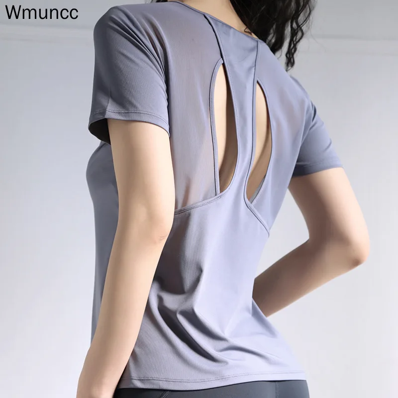 Wmuncc Sport Top Short Sleeve Loose Workout Shirt Quick Dry Breathable ...