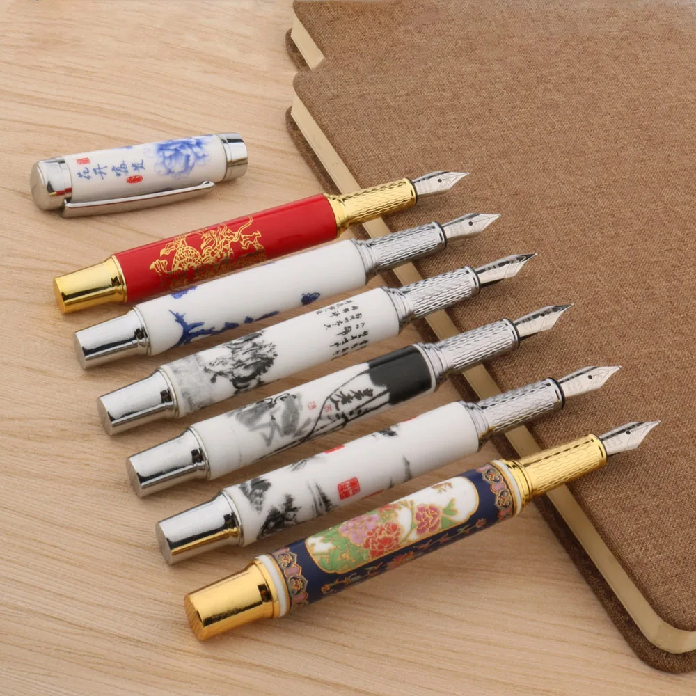 1Pcs-High-Quality-Fountain-Pen-Chinese-Porcelain-Painting-Medium-Nib ...