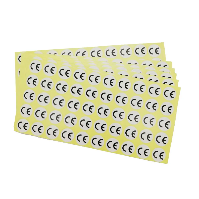 300pcs-15MM-DIAMETER-CE-Certification-Stickers-White-with-Black-Print ...