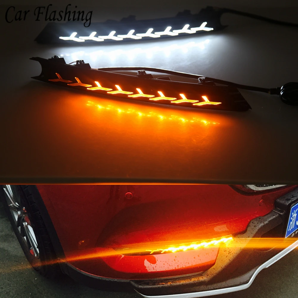 Luces LED DRL antiniebla de circulación diurna con relé de señal de giro, 2 piezas, para Mazda ...