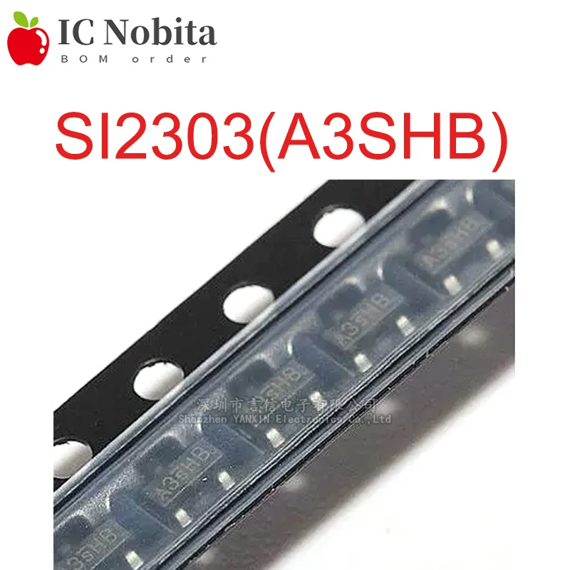 100PCS SI2303DS SI2303 SOT-23 A3SHB SOT23 SMD 1.4A 30V MOS FET Chipset ...