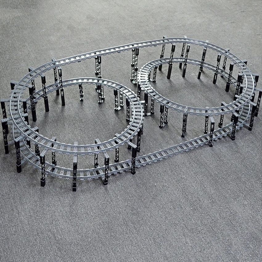 City-Train-Tracks-DIY-Bricks-City-Uphill-track-Straight-Curved-track ...