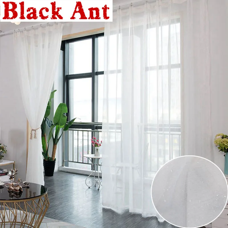 Dream Shiny Silver Tulle Curtain Korean Bedroom White Pinstripe Gauze ...