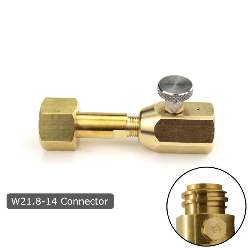 SodaStream цилиндр адаптер для перезарядки с кровоточным клапаном и W21.8-14(DIN 477) или CGA320 ...