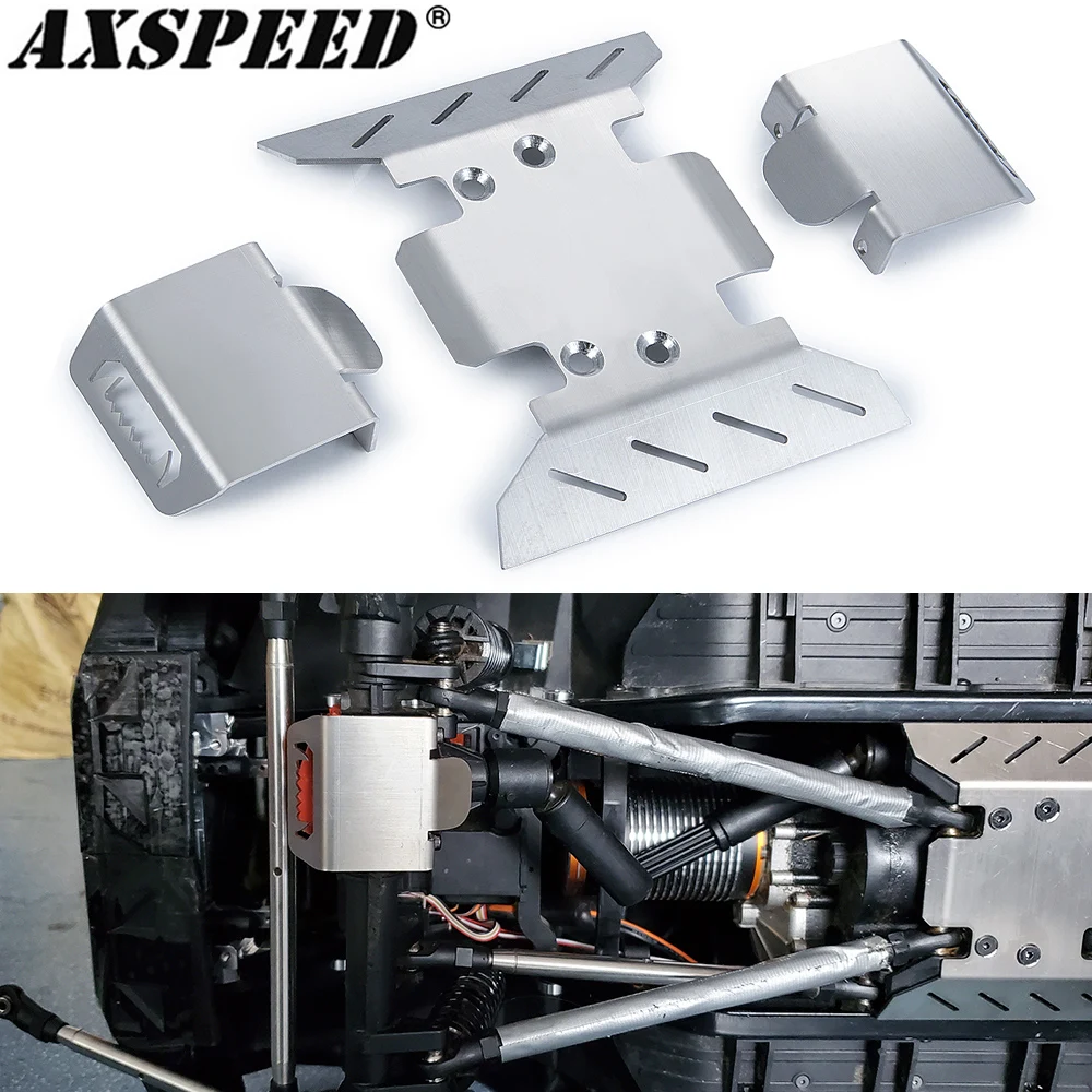 AXSPEED 3PCS Stainless Steel Chassis Armor Axle Protector Skid Plate ...