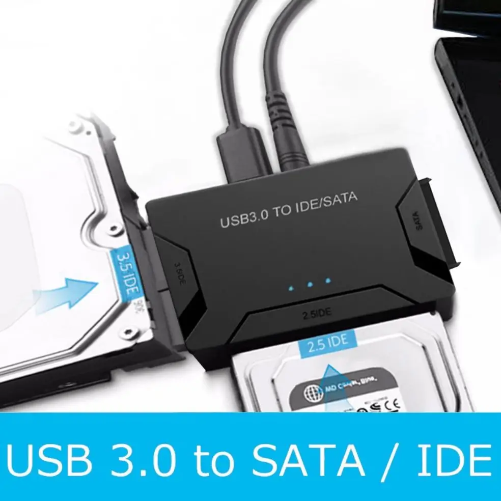 USB 3.0 To SATA IDE 3 Cable Sata To USB Adapter Support 2.5/3.5 Inch External SSD HDD Converter ...