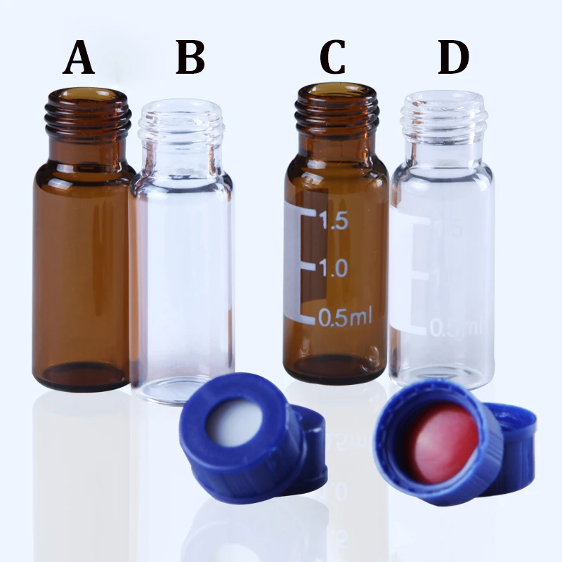 Jual 2pcs Botol Sampel Kaca Lab Dengan Penutup Biru Botol Injeksi ...