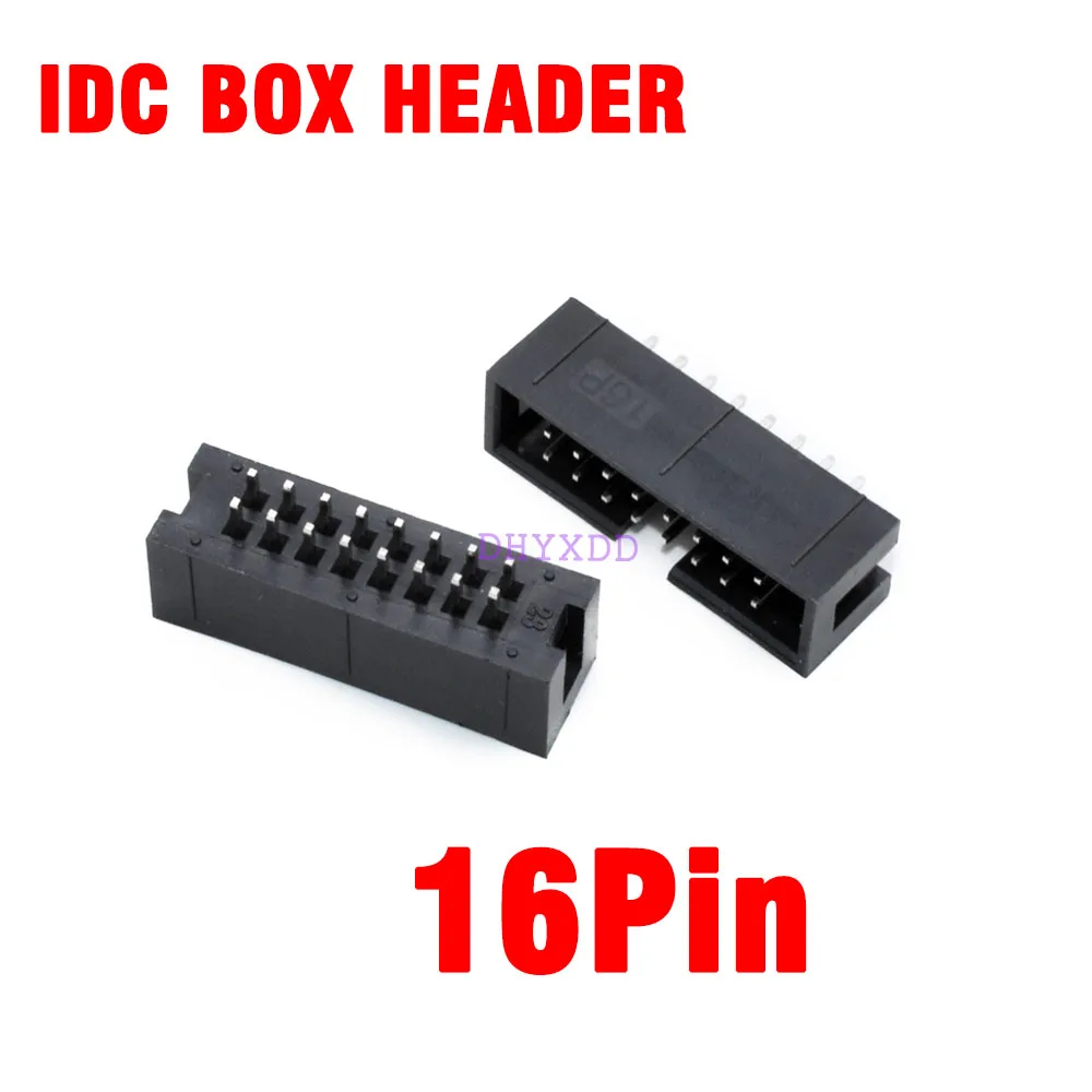 10pcs-2-54mm-2x8-Pin-16-Pin-Straight-Male-Shrouded-PCB-Box-header-IDC ...