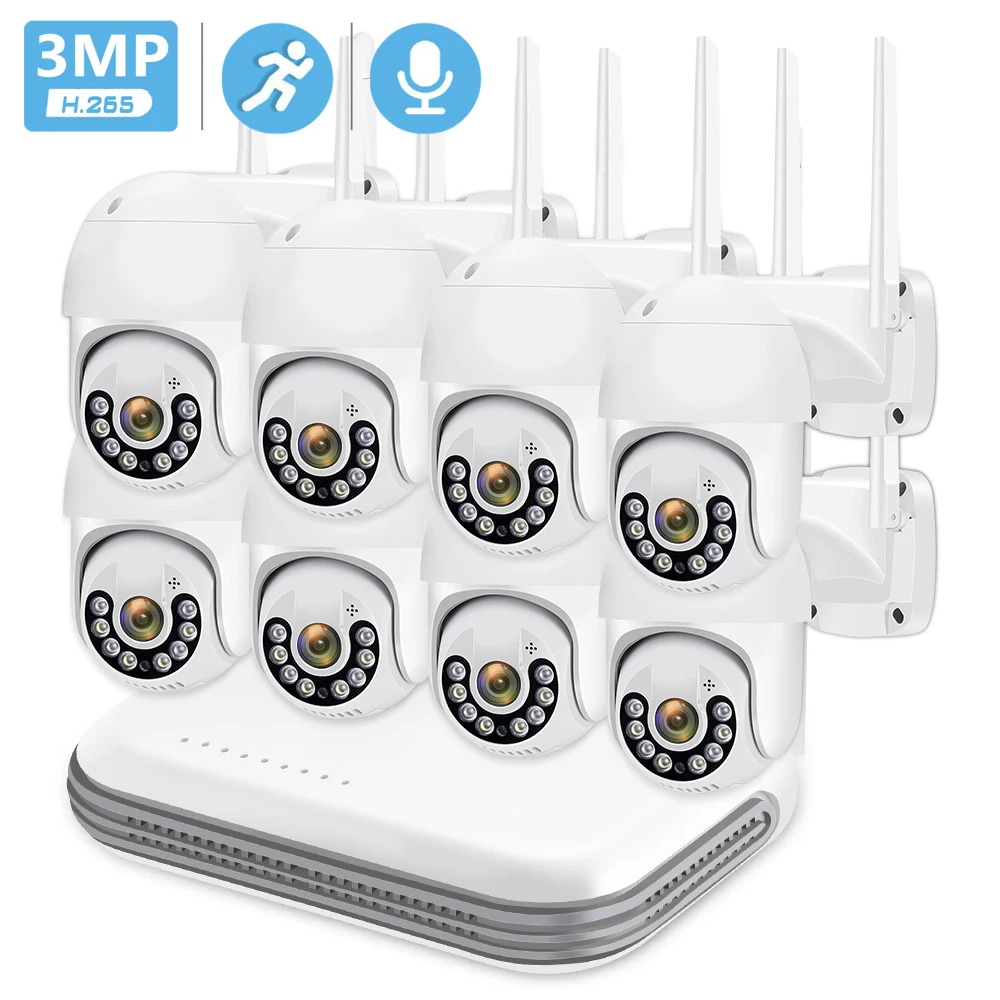 8ch Wireless Cctv System Nvr Kit 1536p Hd Mini Nvr Wi-fi With Ptz ...