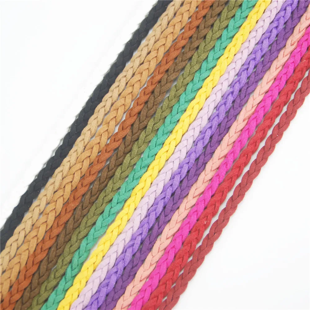 Pelotes de laine,Cordon à perles tressé en Faux cuir suédé, haute ...