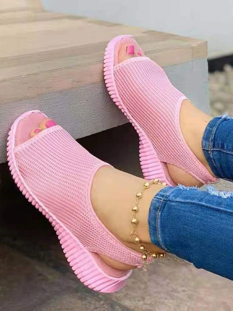 Summer Women Shoes 2021 Mesh Fish Platform Shoes Women's Closed Toe ...