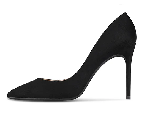 Black Elongated Classic Pointed Toe Pumps - Sissy Dream