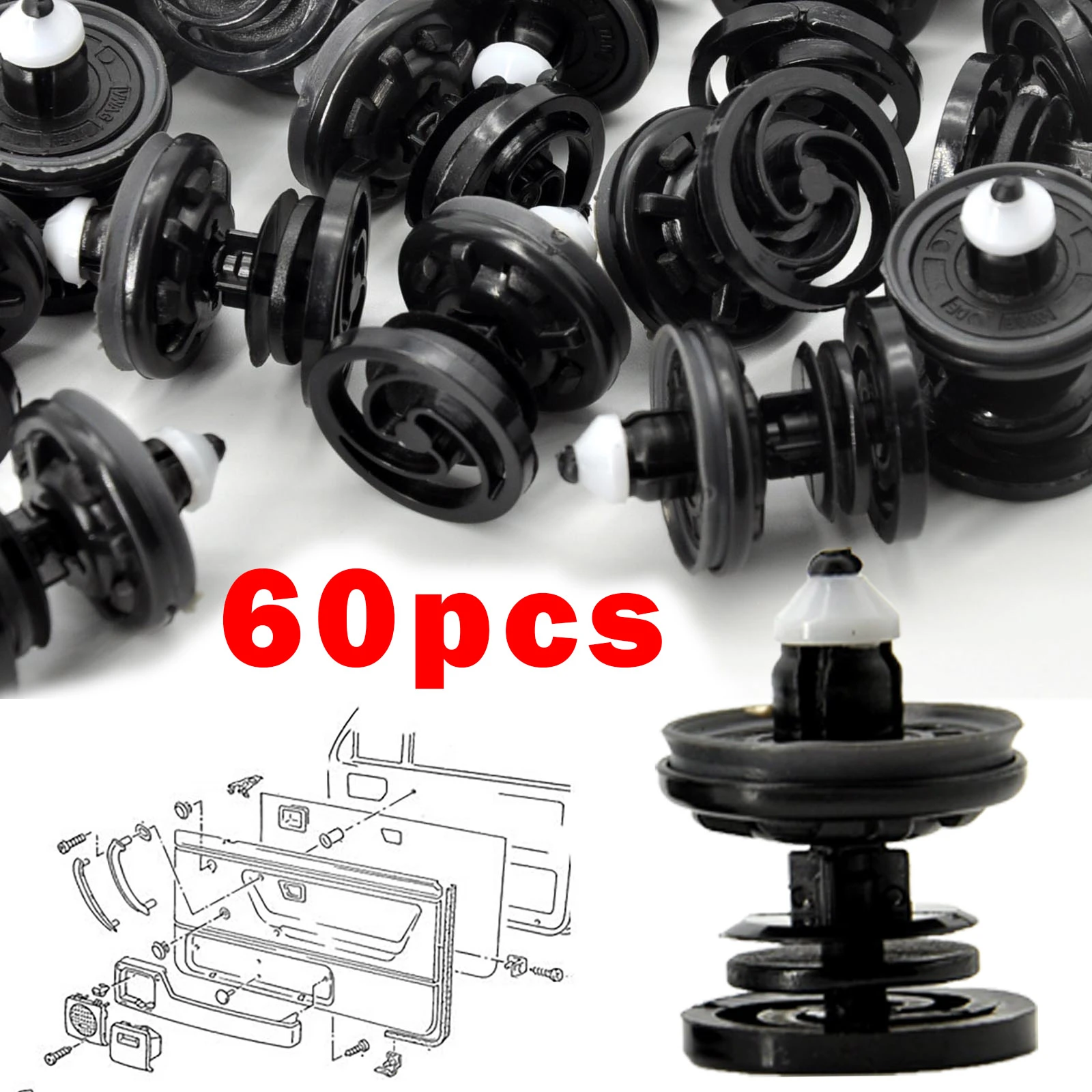 Interior Door Trim Panel Card Clips For Vw Touran Tiguan Golf 4 5 6 7 ...