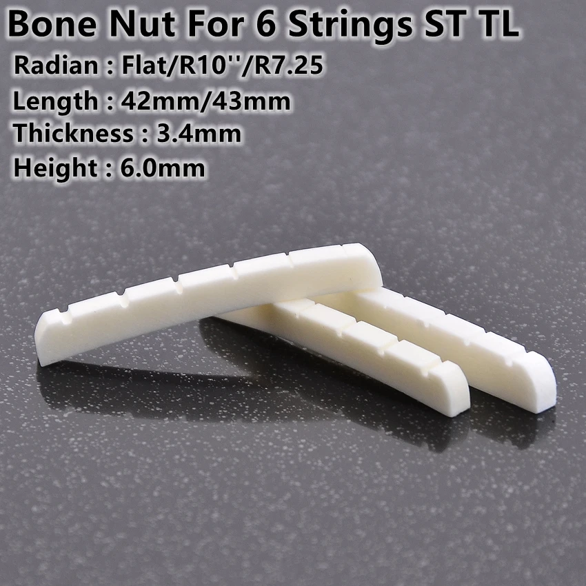1 Piece Real Slotted Bone Nut For 6 Strings ST TL Electric Guitar ...