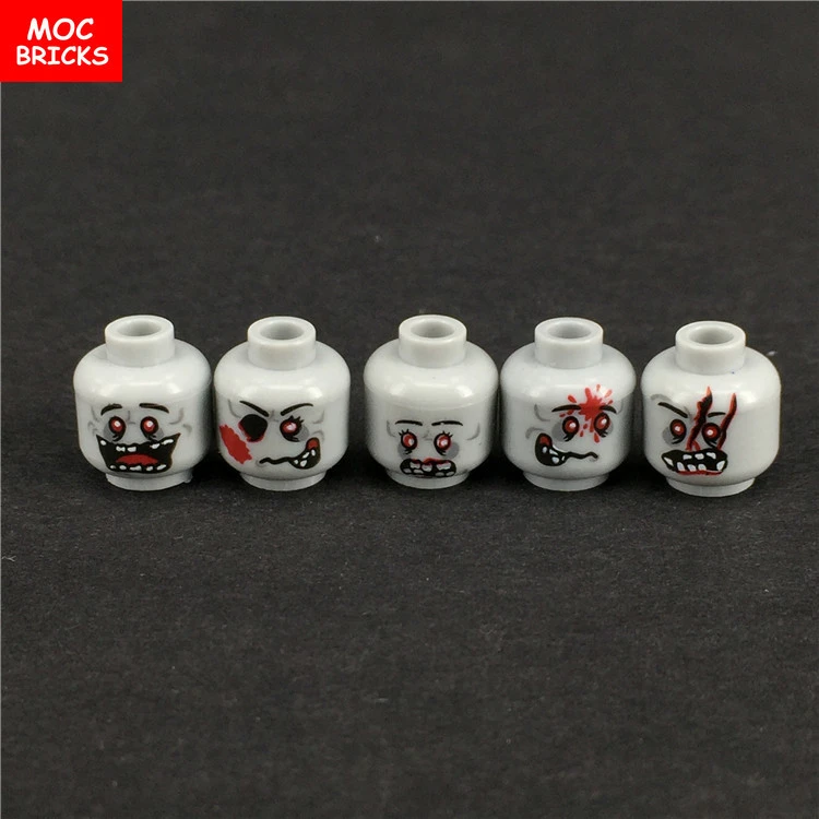 Moc Bricks Zombie Face Head Expression Collection Anime Figure Diy ...