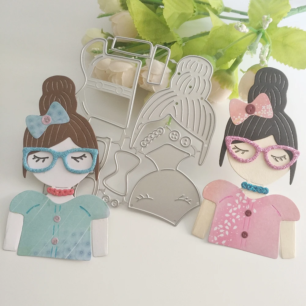 New Pretty girl cutting dies DIY scrapbook, embossed card making, photo ...