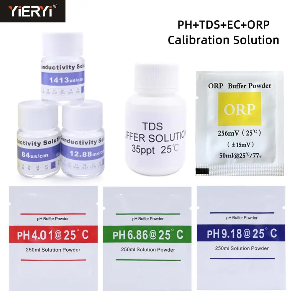 PH&ORP calibration powder buffer powder 25ml 84us/cm 1413us/cm 12.88ms ...