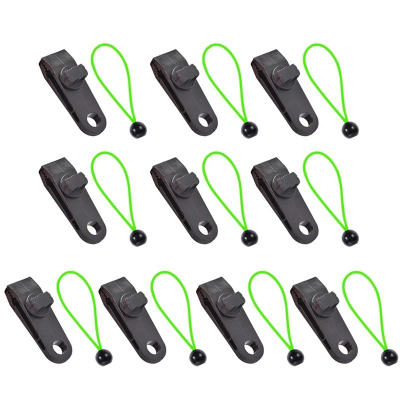 10Pcs Camping Tent Clip with Tied Rope Locking Clamp Tarp Clips Set ...