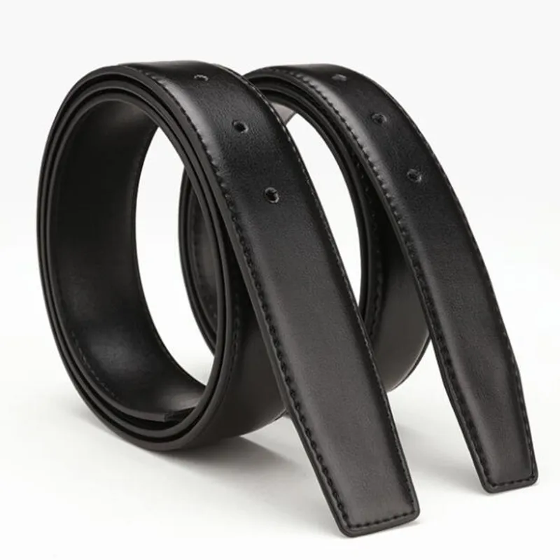 New Men and Women Buttonless Leather Belt No Head Male Buckle Real Belt ...