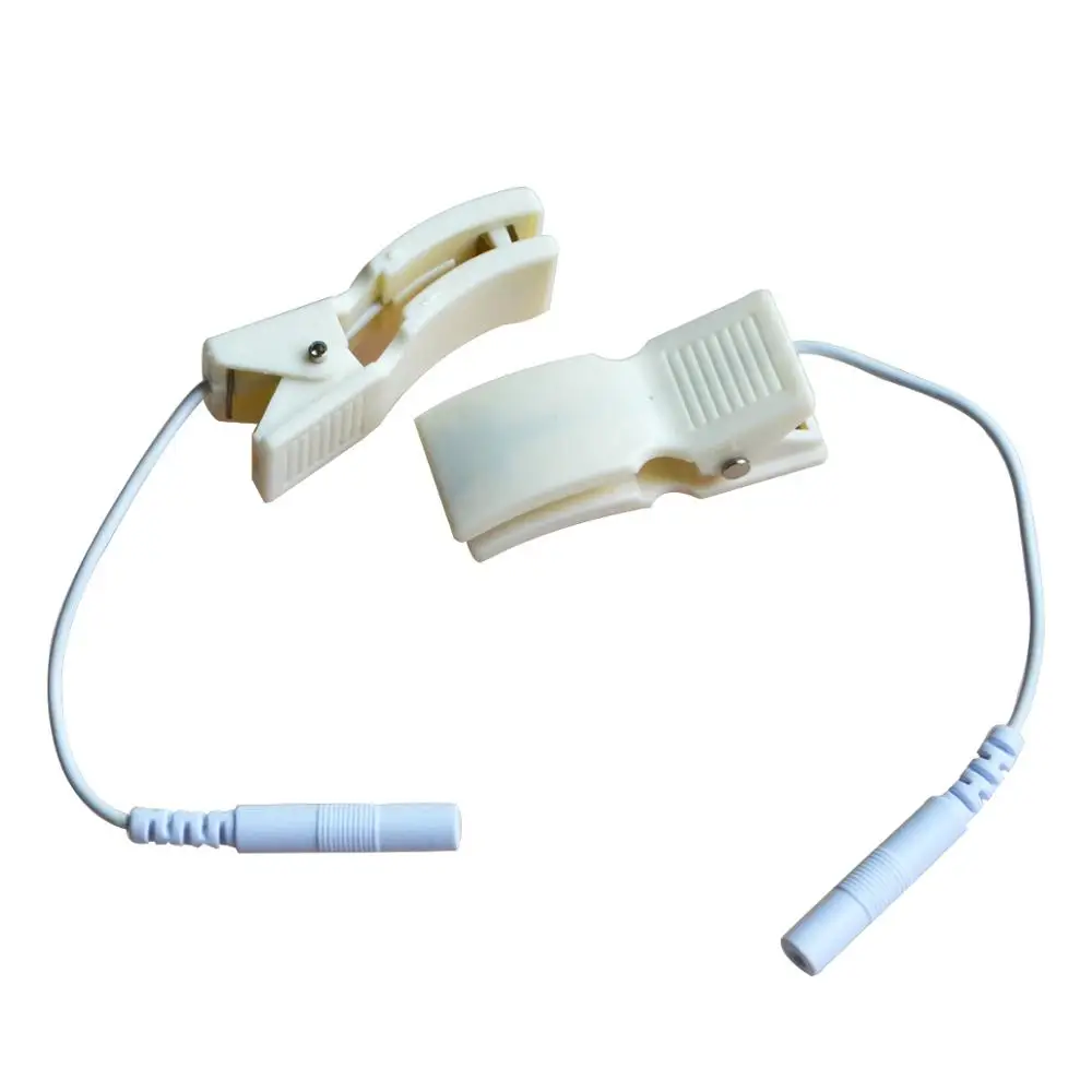 1Pair Electrode TENS Massager Ear Clip Lead Wire Cable Electrode Pad ...