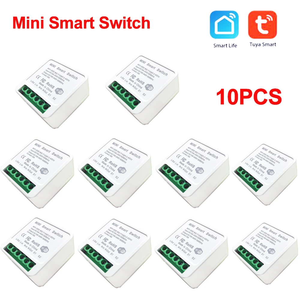 Tuya Mini 16A Smart Wifi Switch Smart Home Two Way Remote Control DIY ...