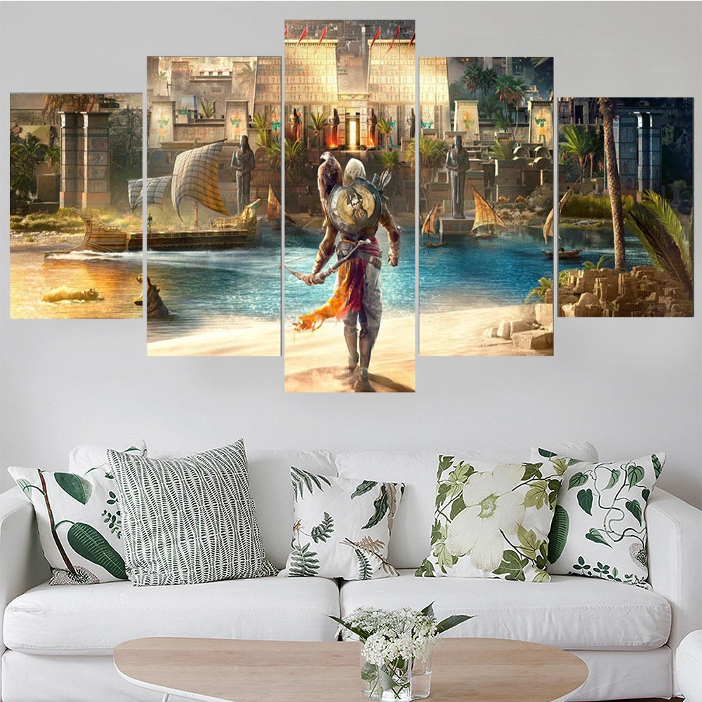 5 Pieces Wall Art Canvas Painting Assassin Game Poster Modern Home ...