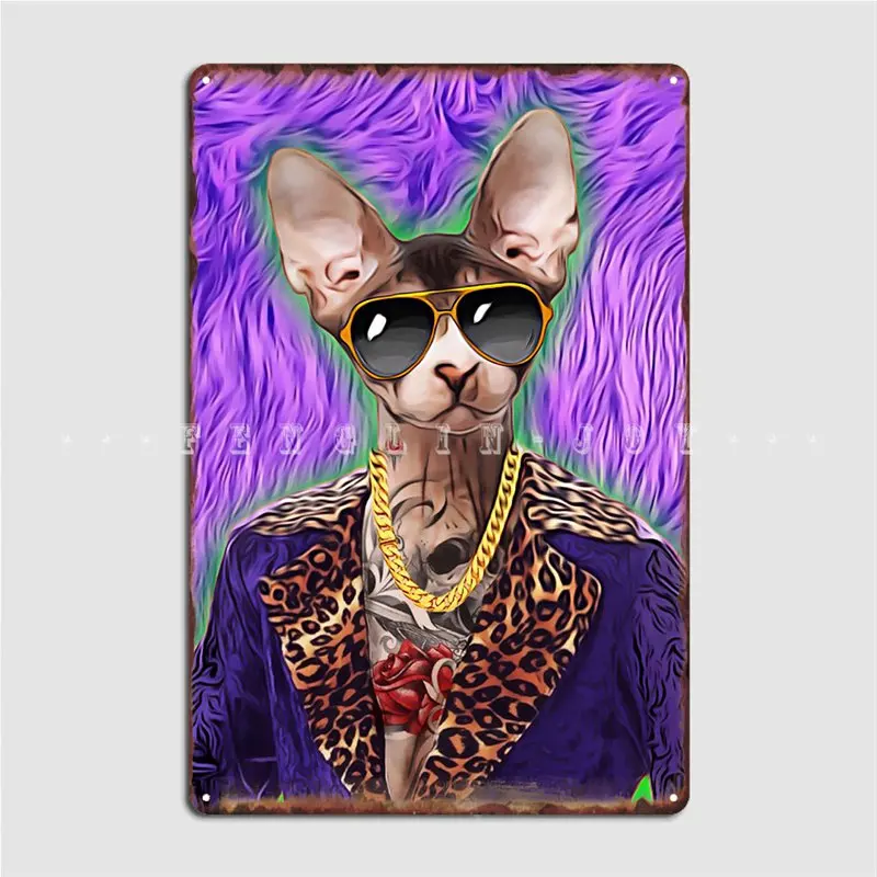 Pimp-Cat-Metal-Plaque-Poster-Cinema-Kitchen-Living-Room-Personalized ...