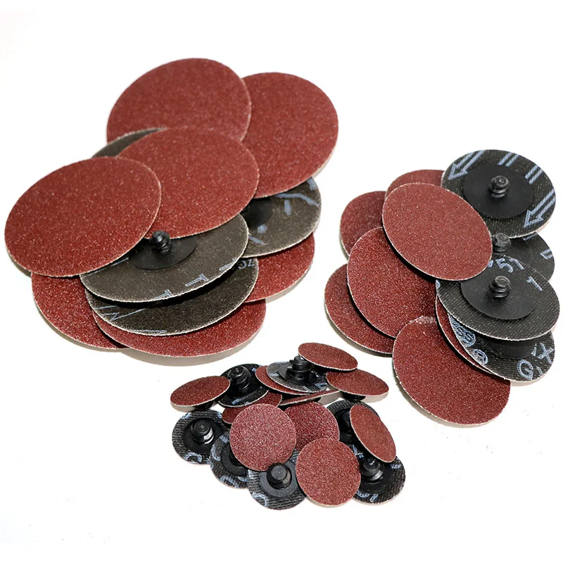 50Pcs/60pcs 2 inch 1" 3" Sanding Disc Roll Lock R-Type Sandpaper ...
