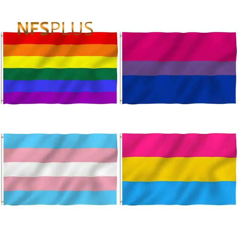 Yazanie Lgbt Vlag 128*192Cm/160*240Cm/192*288Cm Lesbische Gay Biseksuele transgender Pride ...