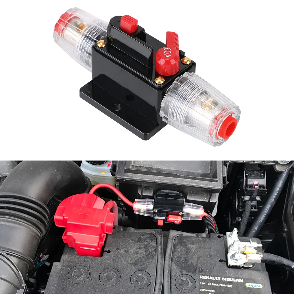 24V-12V-60A-100A-Car-Battery-Fuse-Automatic-Reset-Audio-Stereo ...