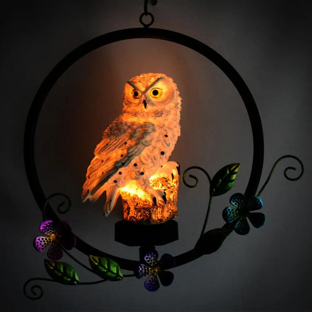 Solar Power Owl Shape Led Hanging Night Lamp Light Lawn Lamp Garden ...