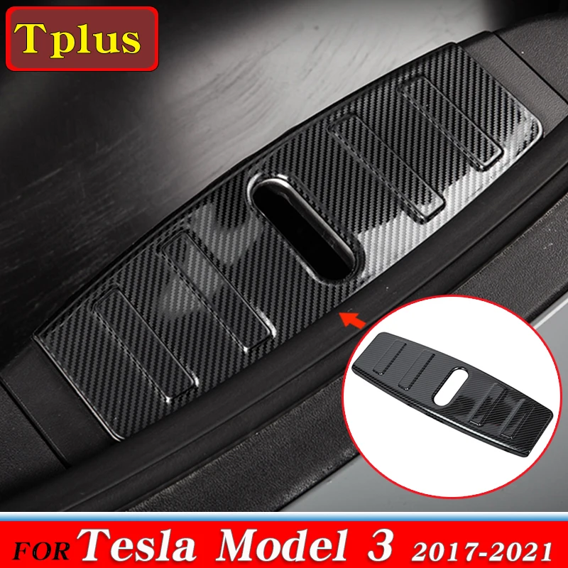 Model3 2021 자동차 트렁크 잠금 보호 커버 금속 스티커 테슬라 모델 3 액세서리 스테인레스 스틸 자동차 잠금 커버