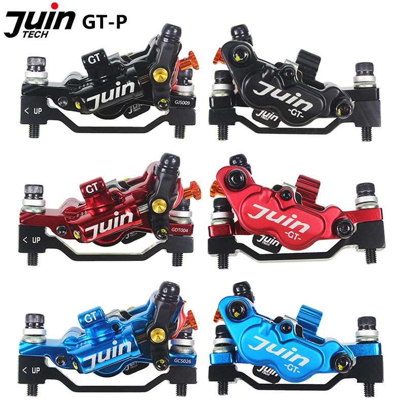 Juin Tech GT-P 하이브리드 유압 로드 디스크 브레이크 세트, 초경량 자전거 디스크 브레이크 캘리퍼, 4 피스톤 로드 ...
