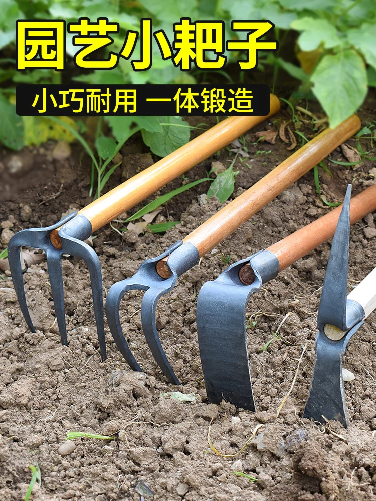 Small Household Hoe Vegetable Planting Forging Small Rake Gardening ...
