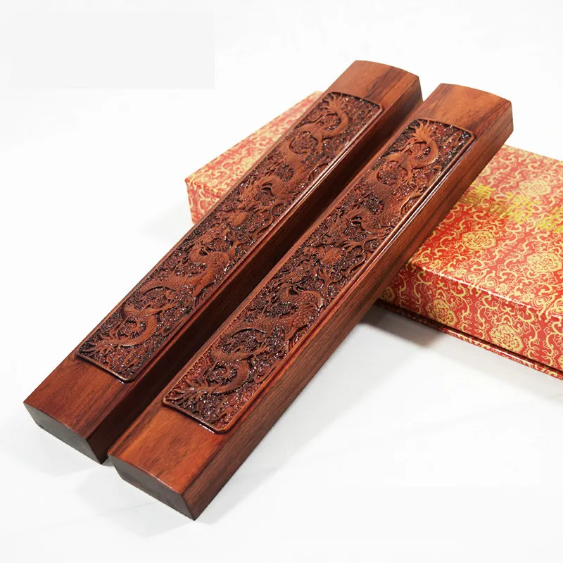 2pcs Paperweight Red Rosewood Chinese Calligraphy Special Paperweights ...