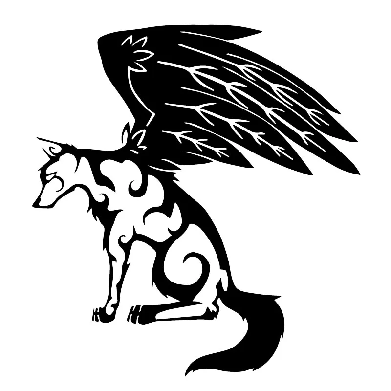 Wolf With Wings Lineart