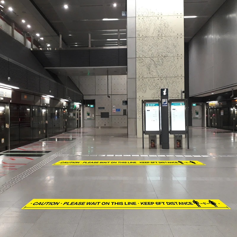 Social Distancing Floor Sign Maintain 6 FT Distance 108 FT Long Floor ...