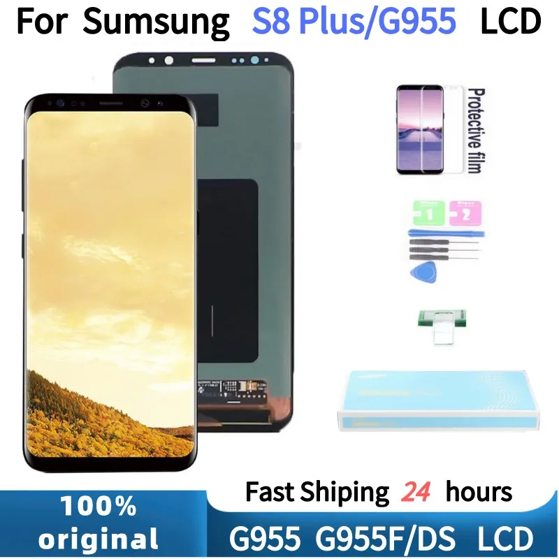 삼성 갤럭시 S8 플러스 Lcd SM G955 디스플레이 터치 스크린 디지타이저 어셈블리 용 100% 오리지널 슈퍼 AMOLED LCD| | - AliExpress