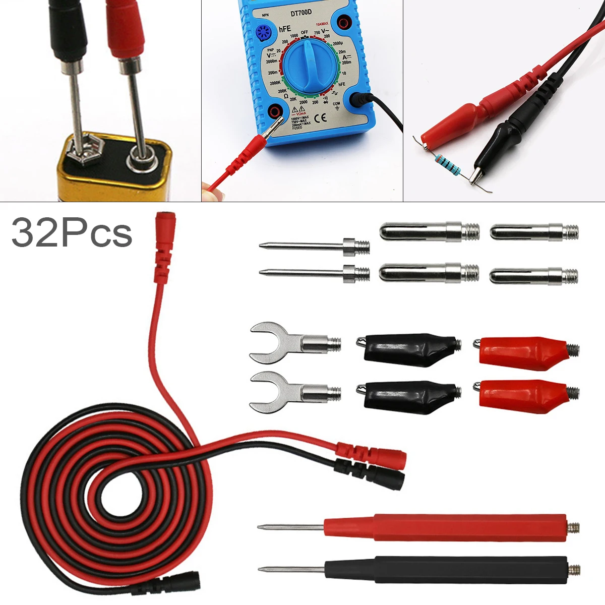 New 16Pcs Multifunction Digital Multimeter Test Leads Probes Voltage ...