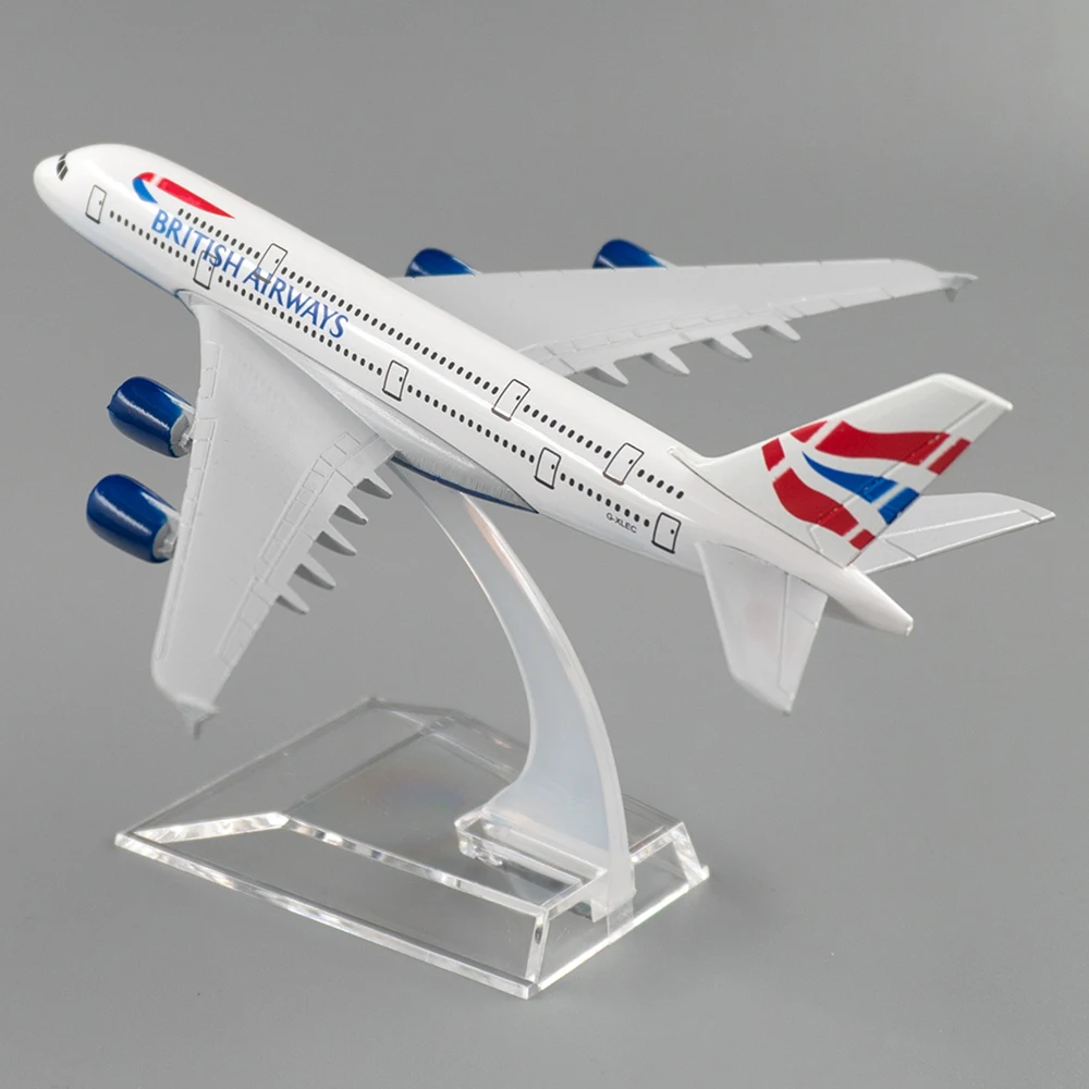 1/400 Scale Alloy Aircraft Airbus A380 British Airways 16cm Plane Model ...