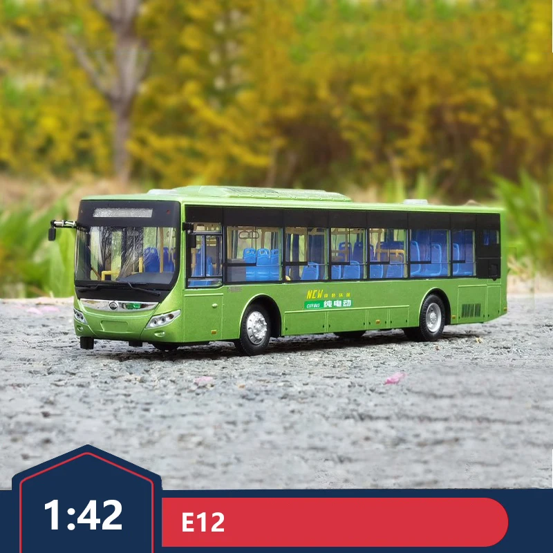 Original 1:42 Yutong Bus Bus Pure Electric E12 Bus Car Model Alloy Car ...