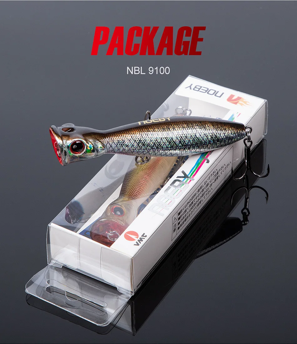 NOEBY 110F Jet Popper Fishing Lure 100mm 17g Topwater Popper Artificial ...