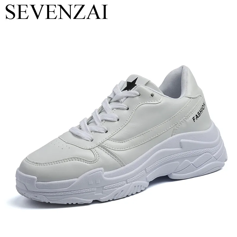 Sapatos casuais femininos da moda, tênis de plataforma coreanos, para ...