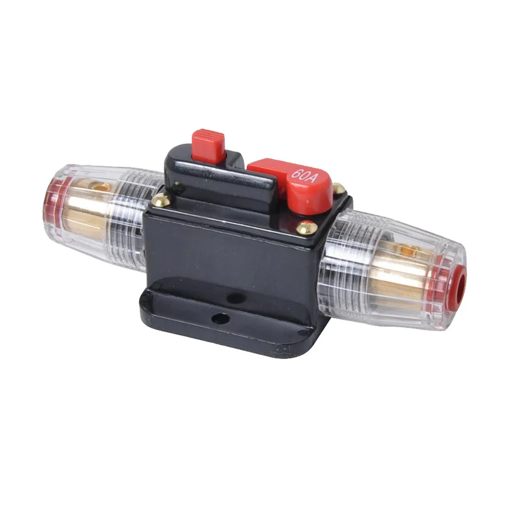 60A InLine DC Circuit Breaker Manual Reset Stereo/Audio Car/RV Fuse ...