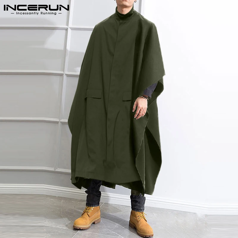 Men Trench Coat Cape | Poncho Coat Fashion Men | Cloak Coat Autumn Male ...