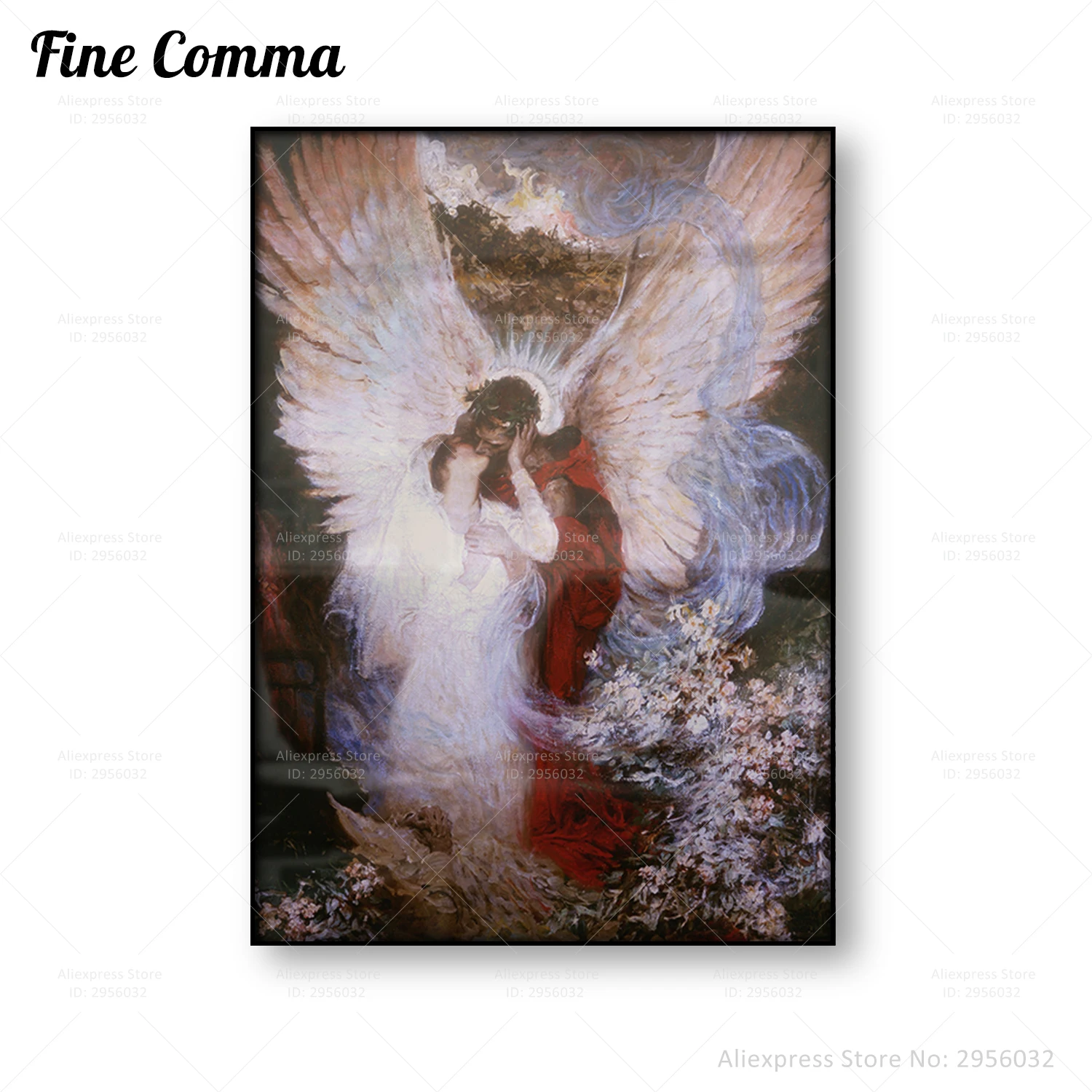The Other Side Dean Cornwell Vintage Poster Lover Kiss Angel Antique ...