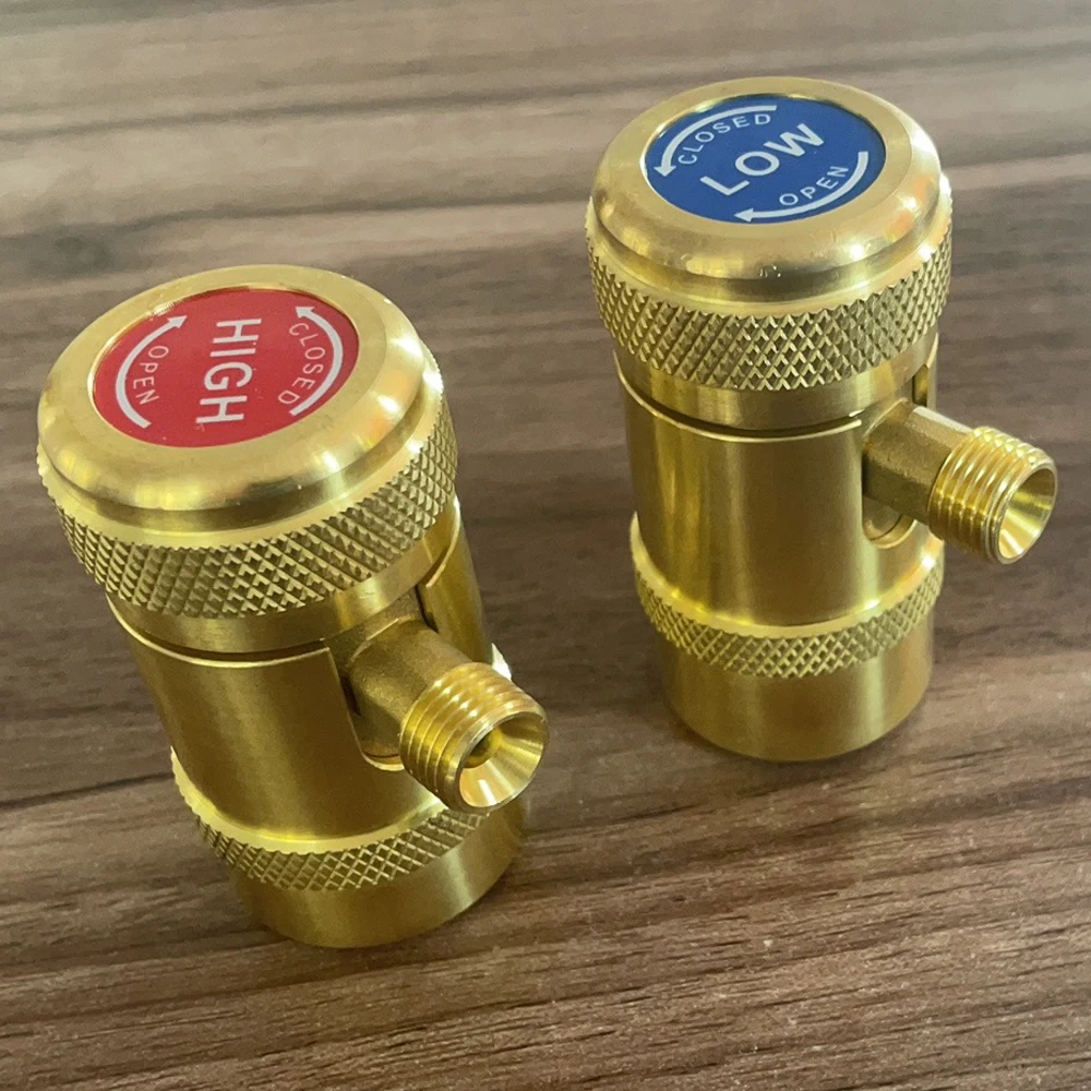 2021 2 Pcs ใหม่ R744ทองแดงบริสุทธิ์อัตโนมัติ Freon Air สภาพอะแดปเตอร์ ...