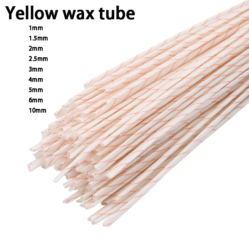 1 pack of 5 meters Yellow wax tube 1mm~10mm Fiberglass sleeving High ...